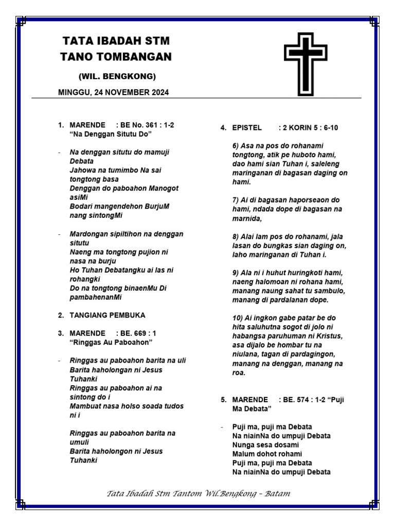 TATA IBADAH STM TANO TOMBANGAN | PDF