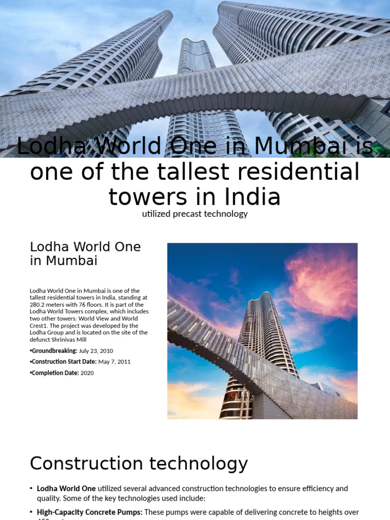 Lodha World One in Mumbai Is One of | PDF | Precast Concrete | Concrete