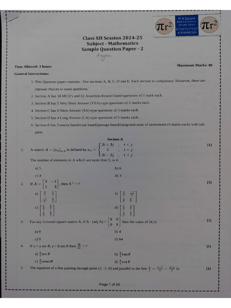 Maths SP 2 | PDF