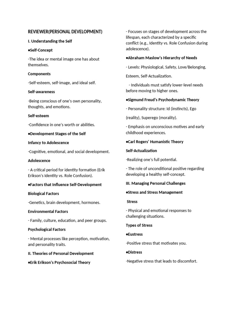 Personal Development Guide: Self & Growth | PDF | Id | Self Concept