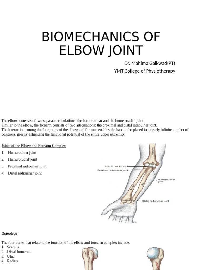Biomechanics of Elbow Joint | PDF | Elbow | Anatomical Terms Of Motion