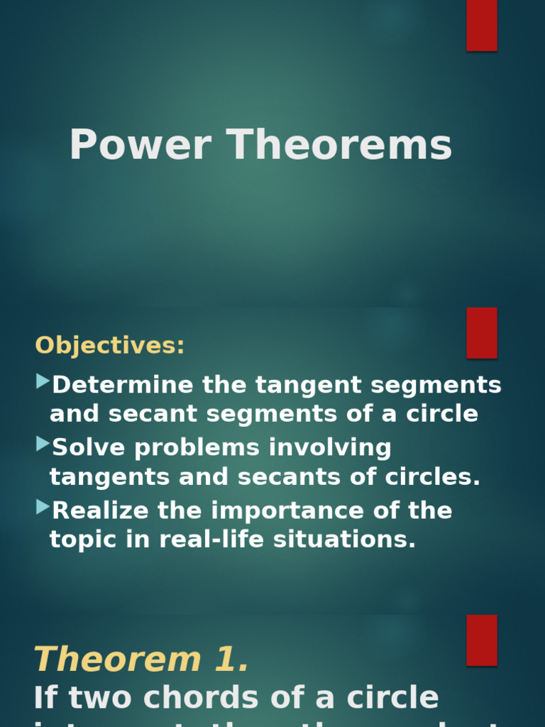 Q3 - Week 3 Power Theorems | PDF | Circle | Tangent