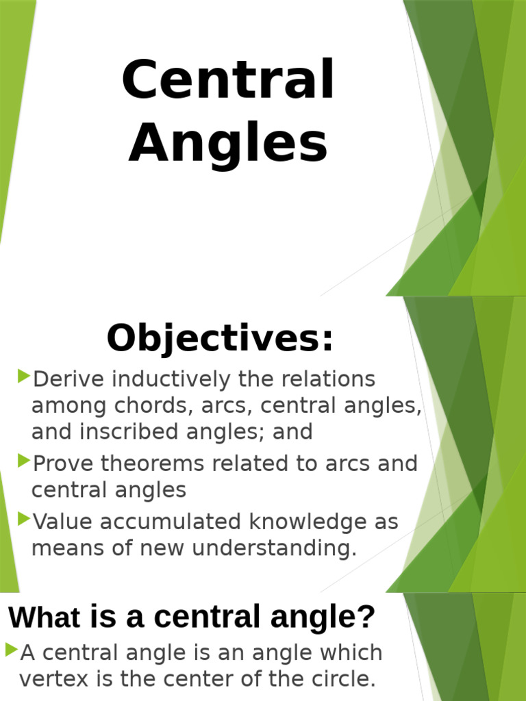 Central and Inscribed Angles Explained | PDF