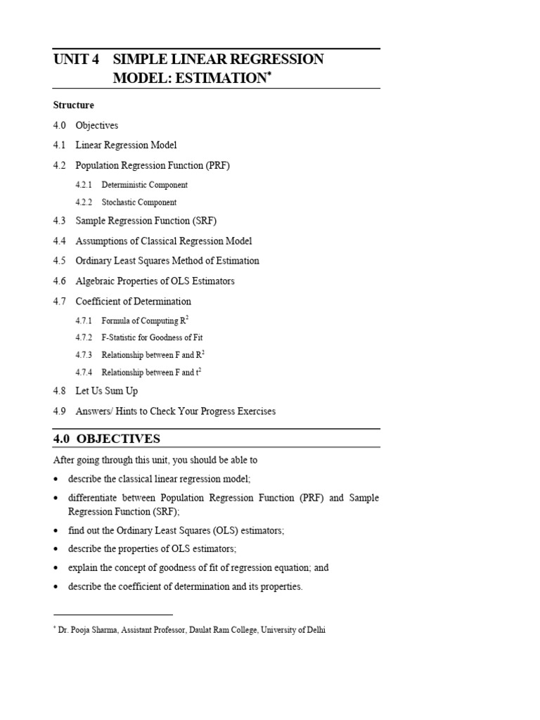 Unit-4 | PDF | Regression Analysis | Errors And Residuals