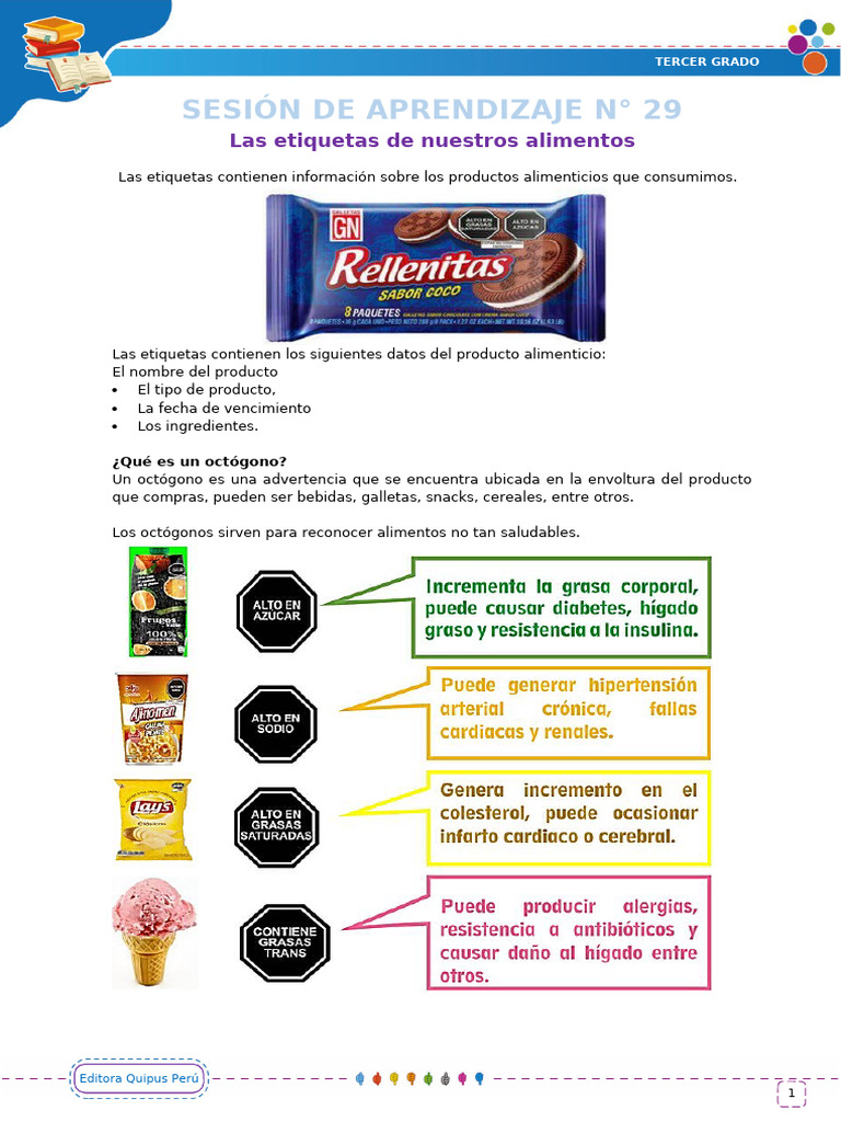 Anexo de Sesiones de Aprendizaje - Semana 4 - UD VIII - Editora Quipus Perú | PDF | Alimentos ...