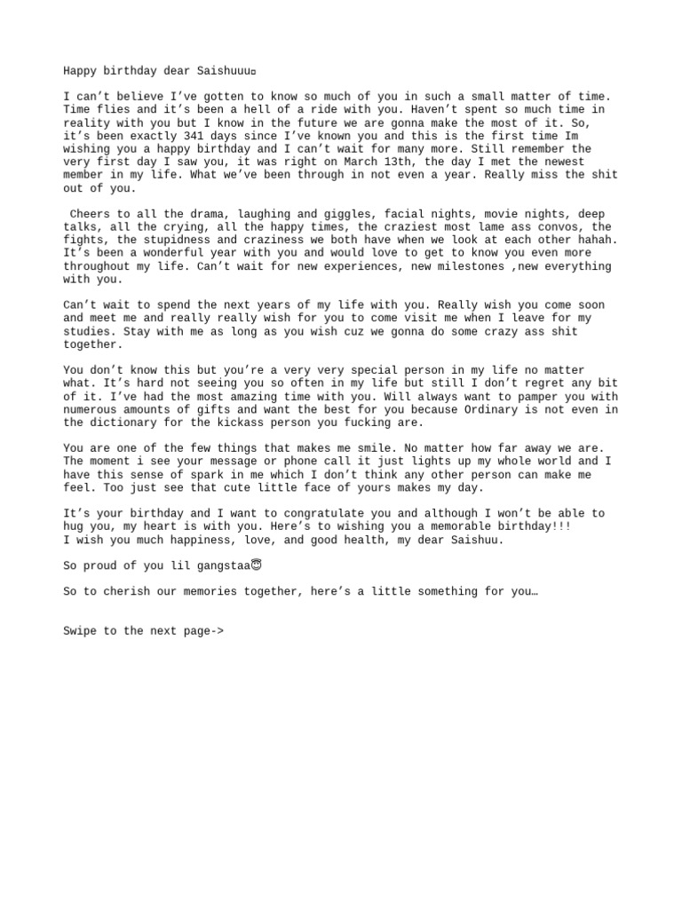 1. Message for the Birthday Girl | PDF