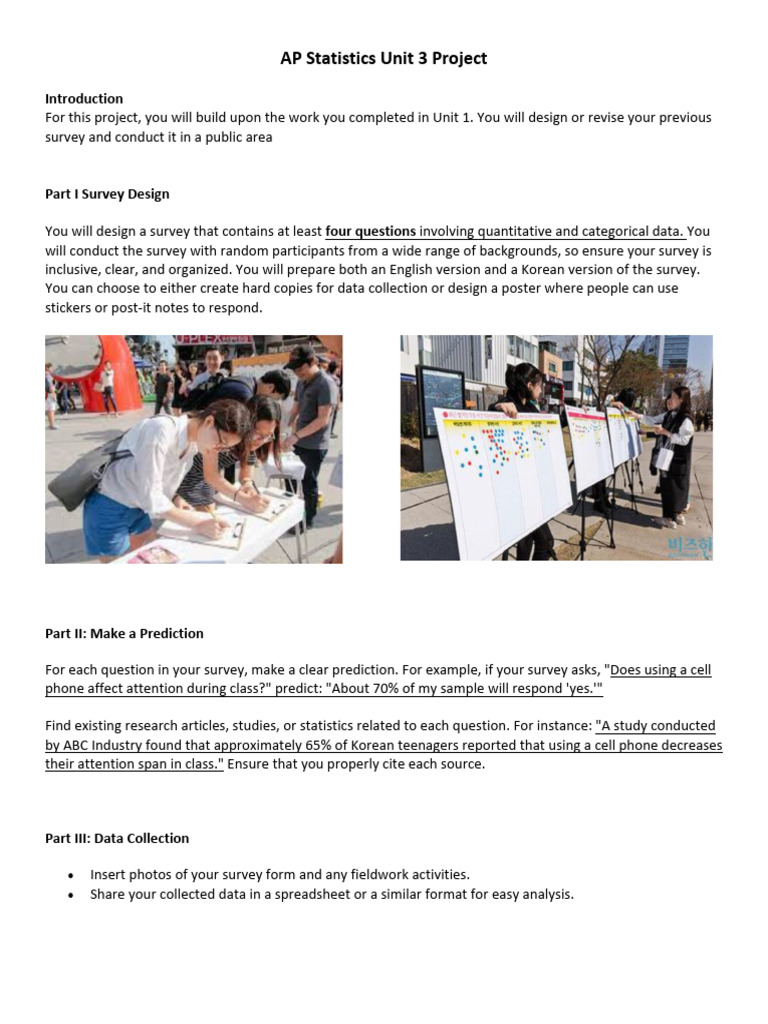 AP Statistics Unit 3 Project | PDF | Statistics | Sampling (Statistics)