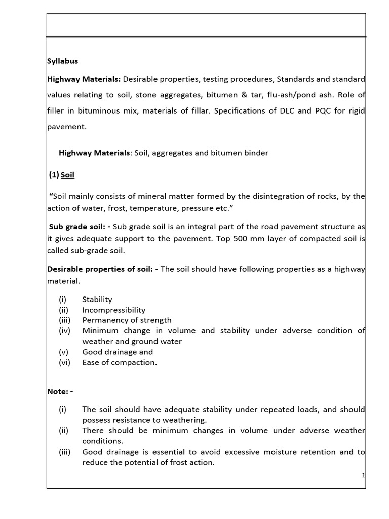 Highway Materials in Civil Engineering | PDF | Road Surface | Soil