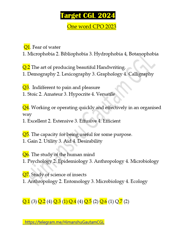 All One Word Cpo 2023 | PDF