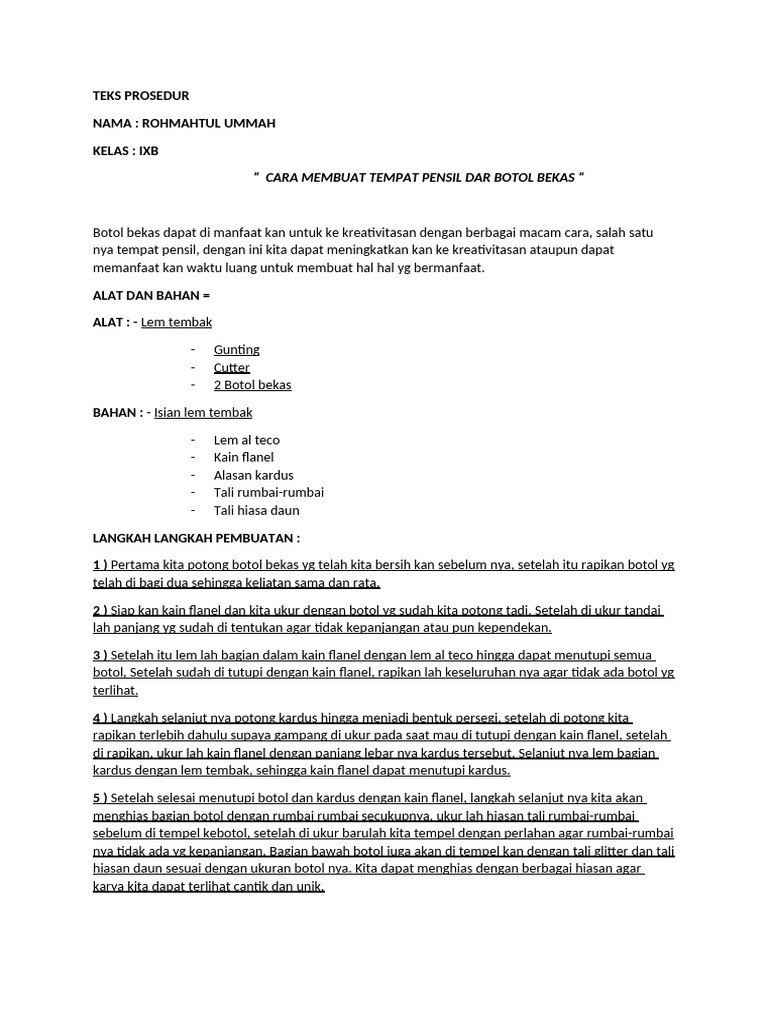 Teks prosedur rohmah | PDF