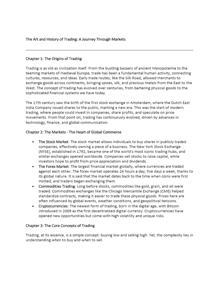 The Art and History of Trading - A Journey Through Markets | PDF ...