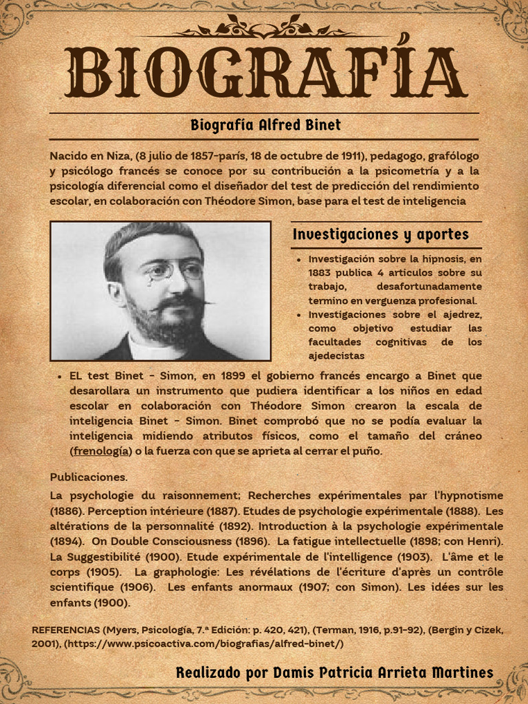 Aportes de Alfred Binet a la Psicología | PDF | Cognición | Educación ...