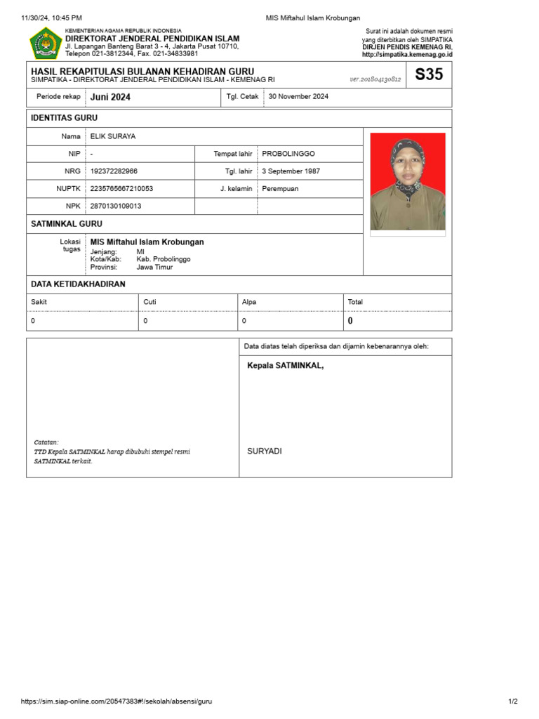 B. Elik Suraya - S35 - Juni-November | PDF