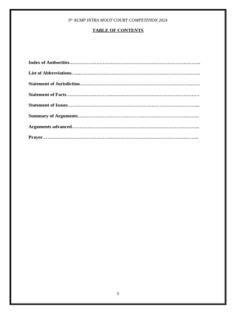 AUMP Intra Moot Court 2024 Overview | PDF | Supreme Court Of The United ...