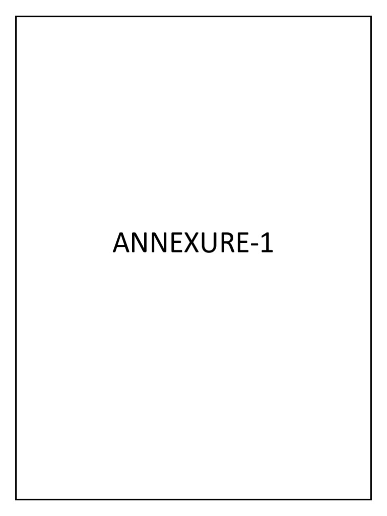 Annexures | PDF