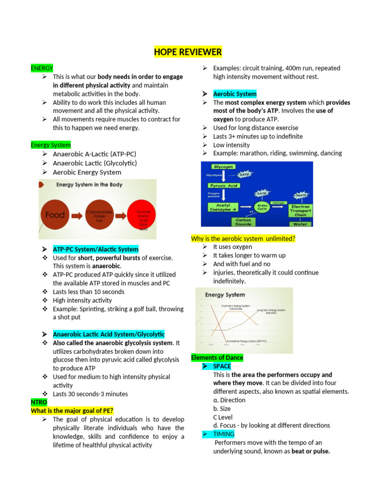 HOPE-SUMMARY-REVIEWER (1) | PDF | Cellular Respiration | Glycolysis