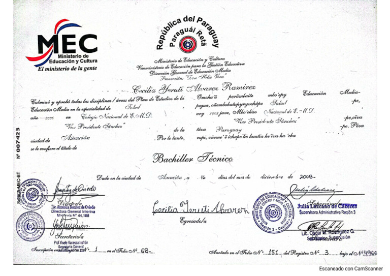 Título Bachiller | PDF