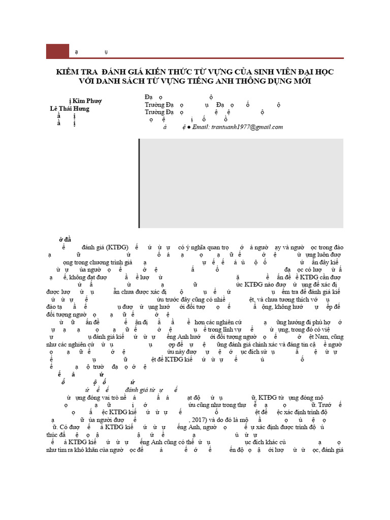 Kim Tra NH Gi Kin THC T VNG Ca Sinh Vin I HC VI Danh SCH T VNG Ting Anh THNG DNG Mi | PDF