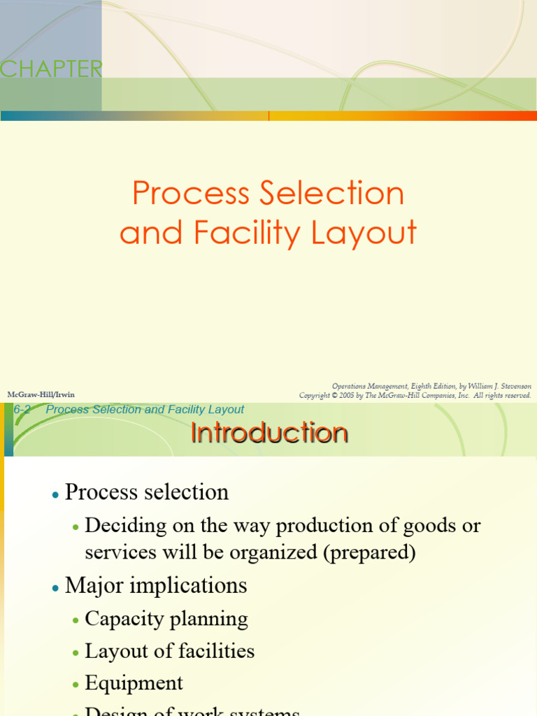 OSCM - Ch3 (B) - (Revised - 2023) Process Selection and Facility Layout ...