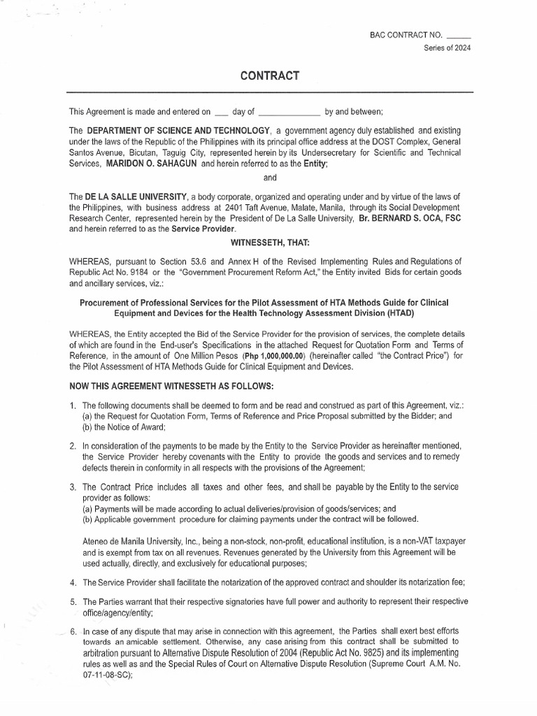 Signed Contract HTA | PDF