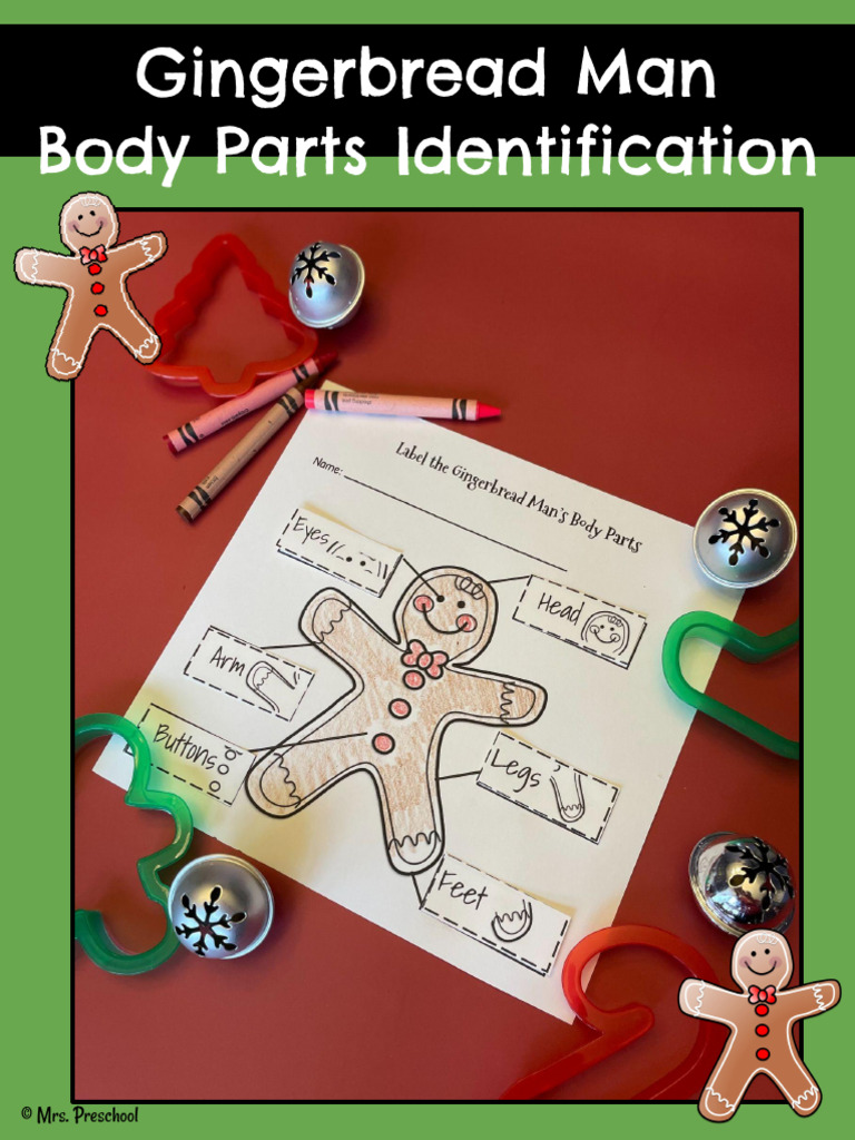 Gingerbread Man Body Parts Worksheet | PDF
