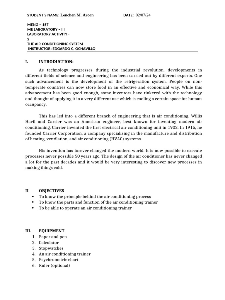 MELab3 Activity2 | PDF | Humidity | Air Conditioning