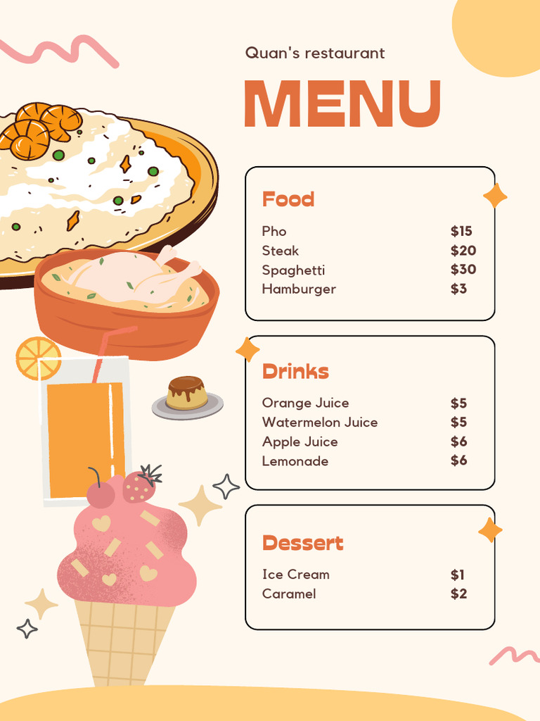 Quan's Restaurant Menu Overview | PDF