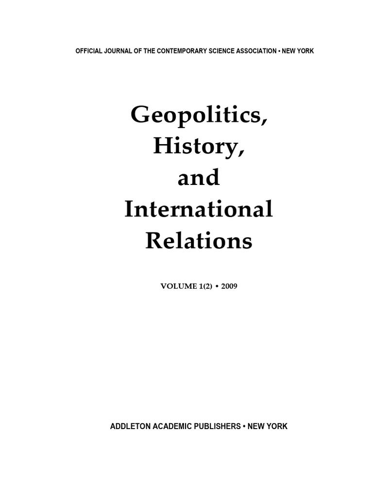 Geopolitics, History, And International Relations | PDF | Cybernetics ...