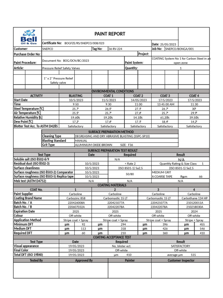 36 RV-224 Paint Report | PDF | Paint | Materials