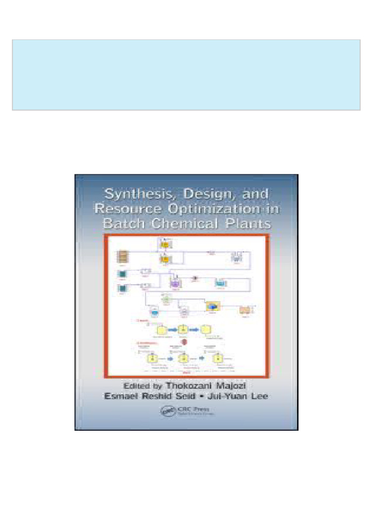 Synthesis Design and Resource Optimization in Batch Chemical Plants 1st Edition Thokozani Majozi ...