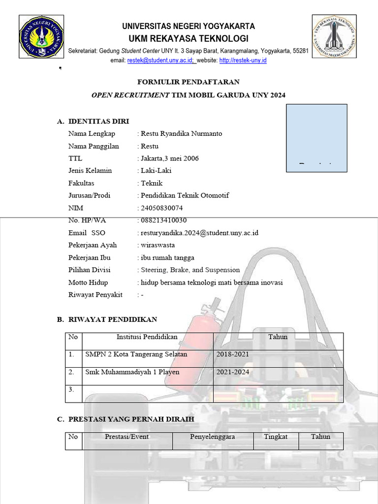 CV - Garuda Restu | PDF