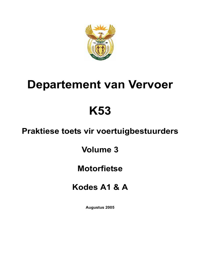 E. Motorfietse 1 Kodes A and A1 | PDF