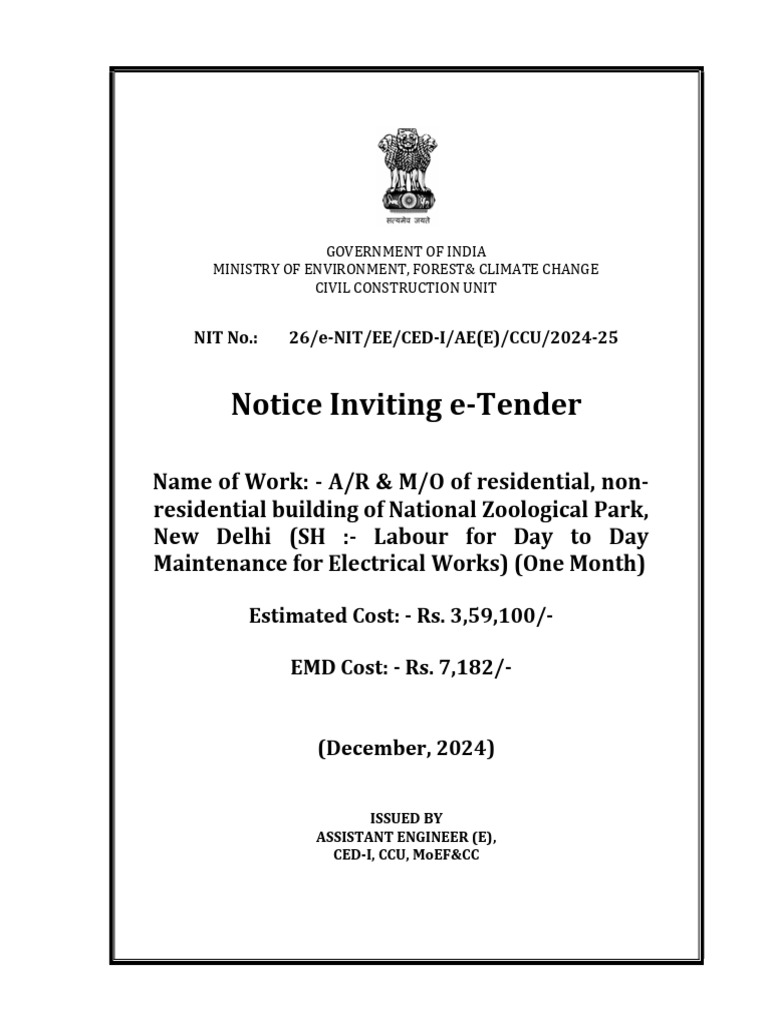 Electrical Maintenance Tender 2024 | PDF