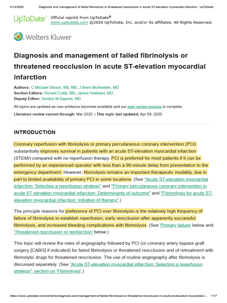 Diagnosis and Management of Failed Fibrinolysis or Threatened ...