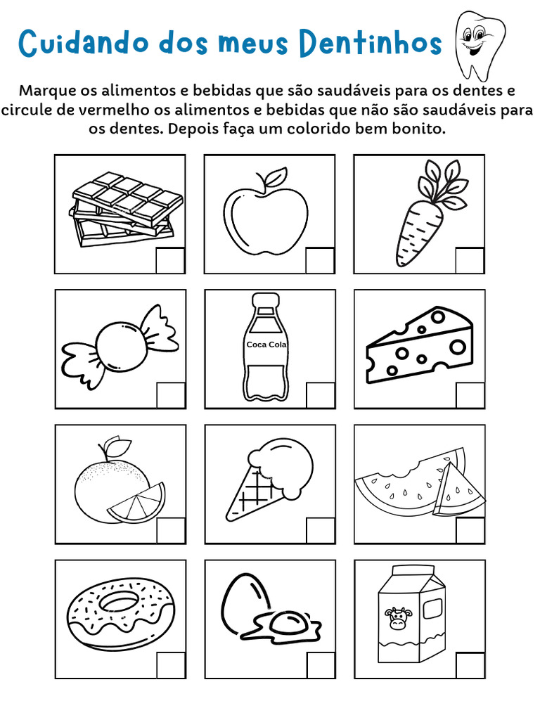 White Blue Colorful Taking Care of My Teeth Worksheet PDF | PDF