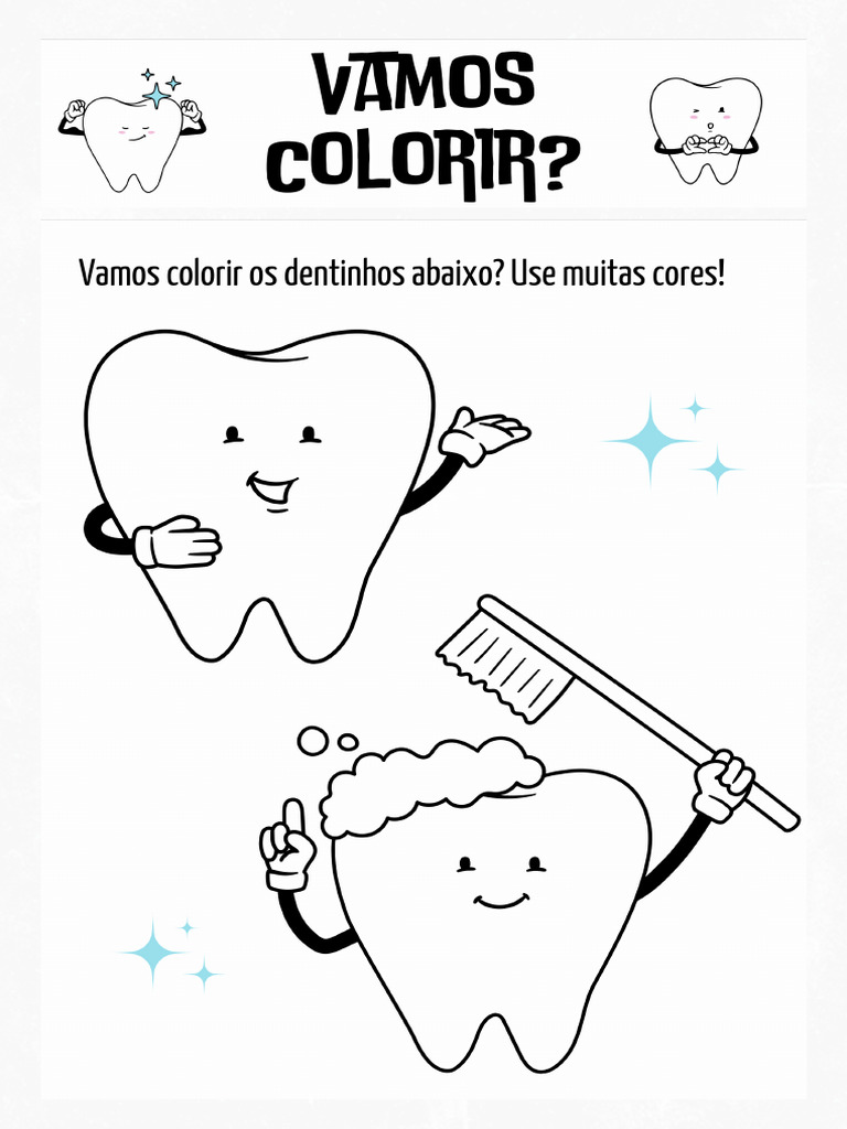Yellow Dental Health Coloring Worksheet PDF | PDF