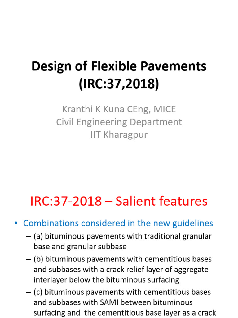 17. Design Flexible Pavement_IRC 37 2018 | PDF | Road Surface | Applied ...