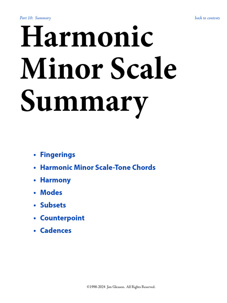 03-Harmonic_Minor_Scale_Summary | PDF | Mode (Music) | Chord (Music)