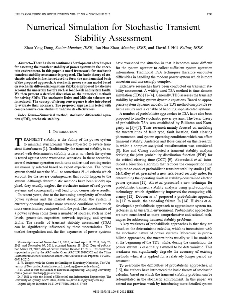 2012-Dong-Framework-For-Transient-Simulation | PDF | Stochastic Differential Equation ...
