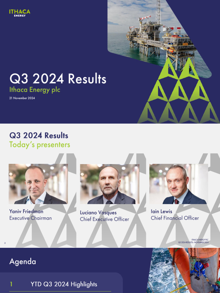 Ithaca Energy q3 2024 Presentation | PDF