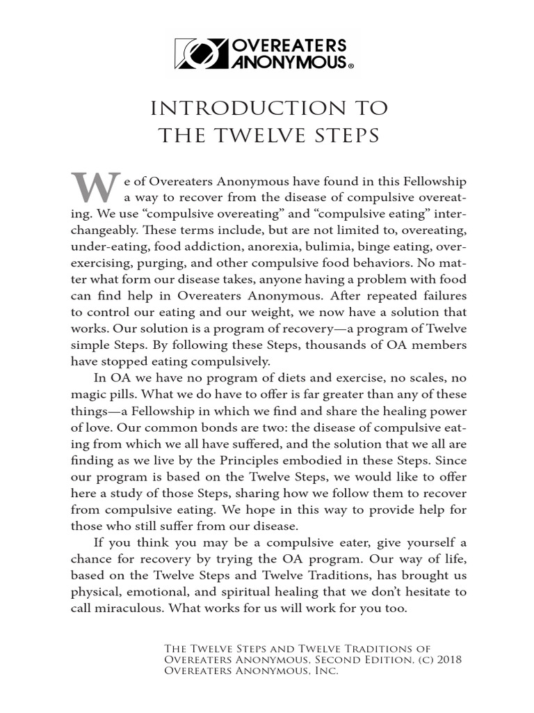 Introduction To The Twelve Steps | PDF