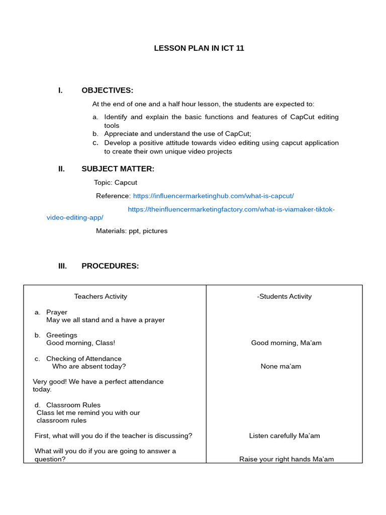 Ict 11 Lesson Plan... | PDF | Educational Technology | Mobile App
