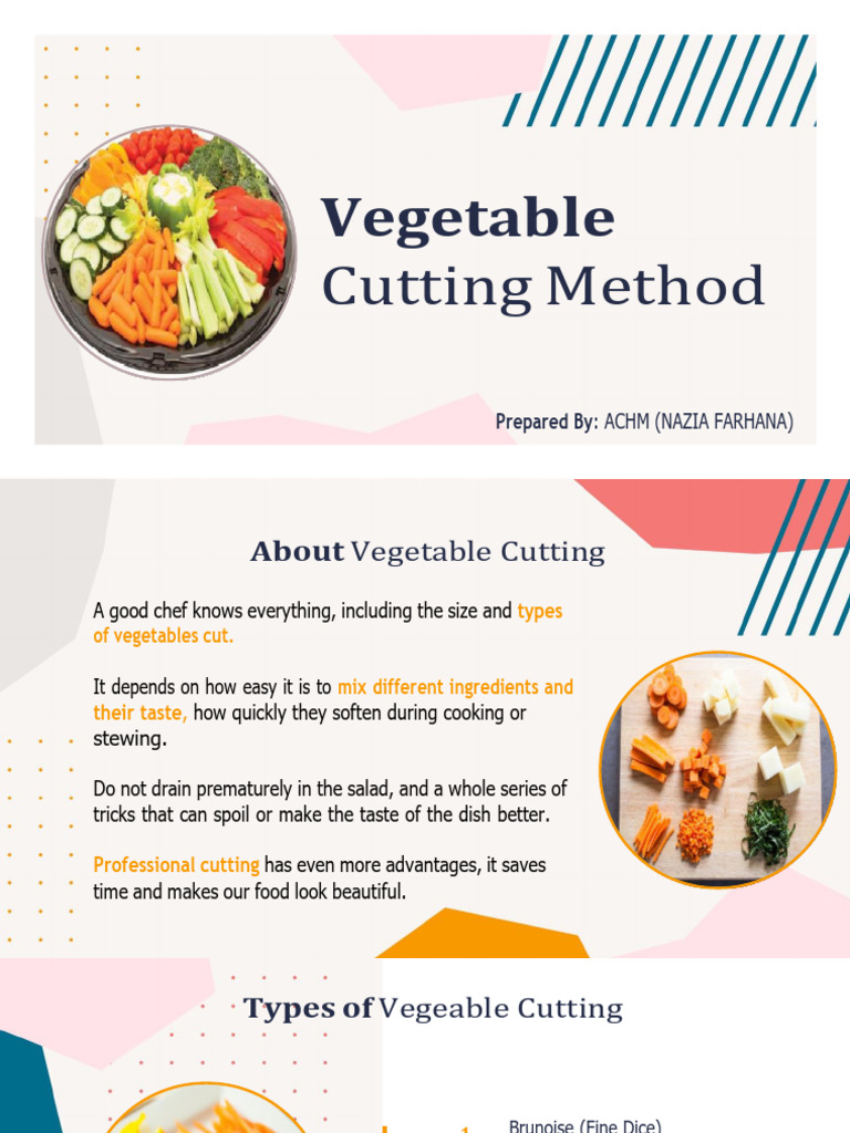 Vegetable Cutting Method | PDF | Asian Cuisine | Western Cuisine