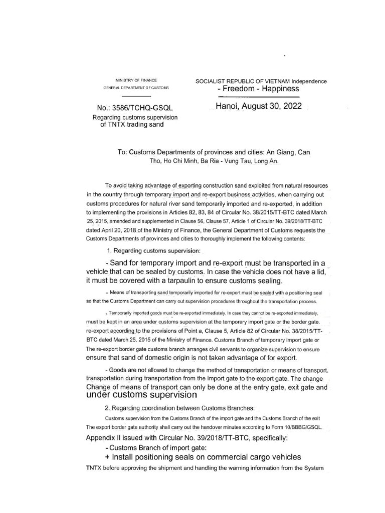 APENDIX 2 - Official Dispatch 3586 - TCHQ-GSQL | PDF