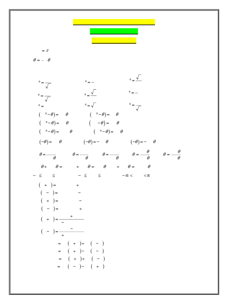 Class 12 Maths Formula Compilation | PDF | Linear Programming | Equations