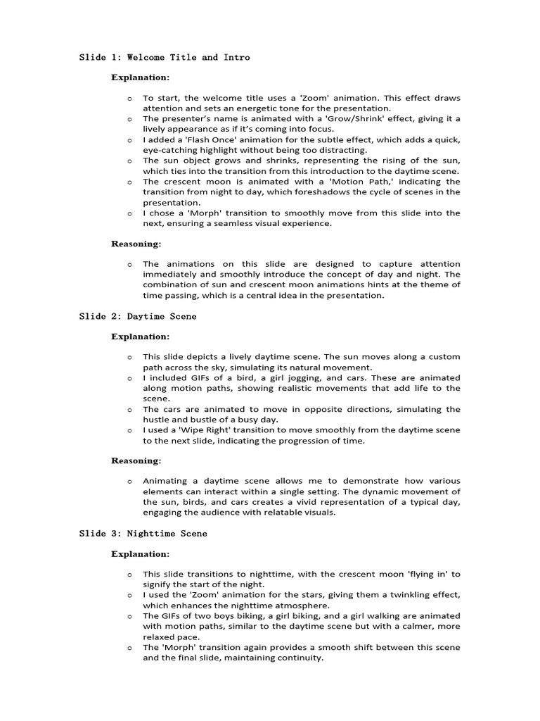 Handouts Simple presentation | PDF | Animation | Night