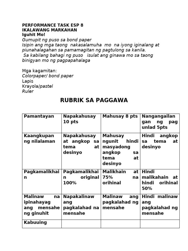 Performance Task Esp 8 | PDF