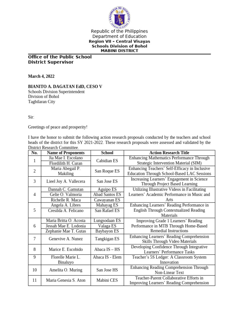 Letter Transmittal Research Pdf Education Theory Cognitive Science