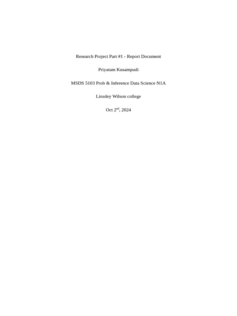 Research Project Part 1 | PDF | Statistics | Confidence Interval