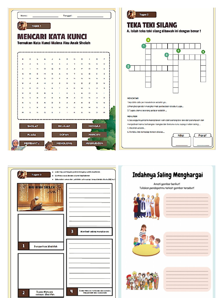 LKPD Kelas 5 Bab 3 Aku Anak Sholeh - Landscape | PDF